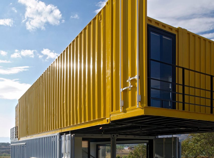 A Stylish Contemporary House Made of Four Shipping Containers in the ...