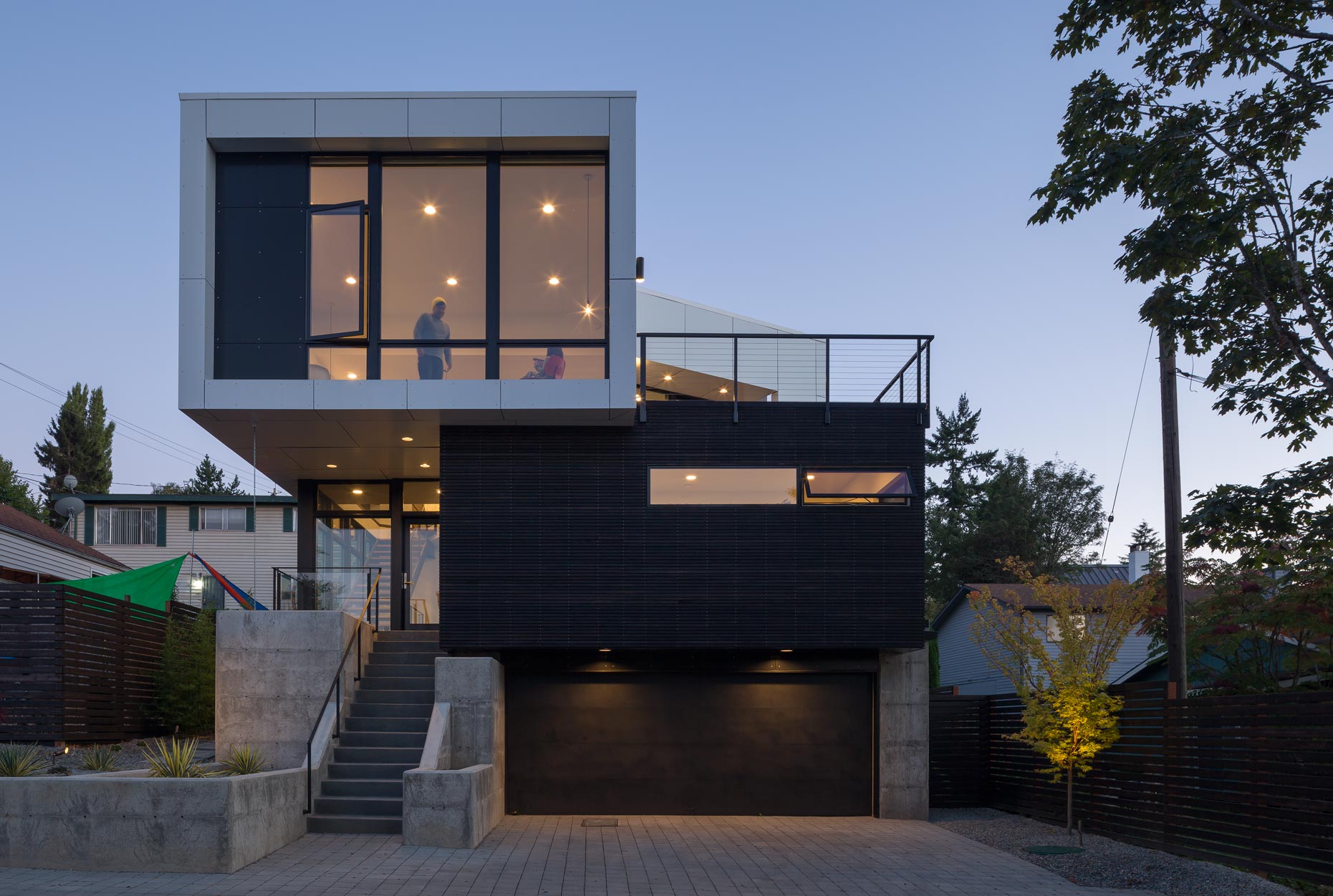 A Sleek and Bright Modern House Made of Concrete Forms, Metal and Glass ...