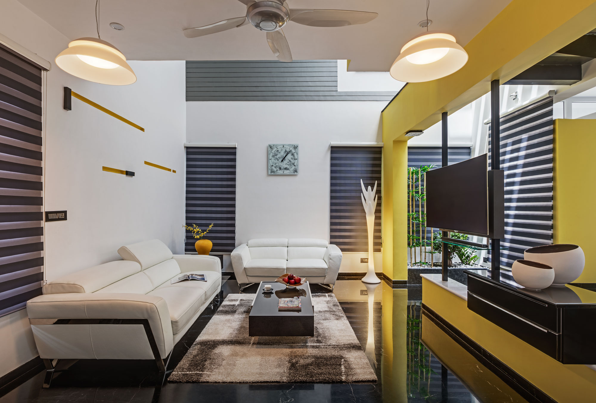 A Bright and Warm Modern Home with Lots of Yellow and White in ...